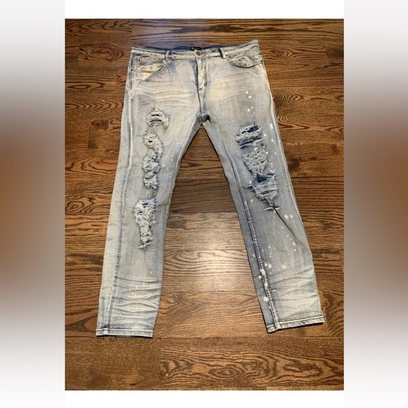 Waimea | Jeans | Waimea Mens Heavy Distressed Paint Drip Blue Jeans Hip ...